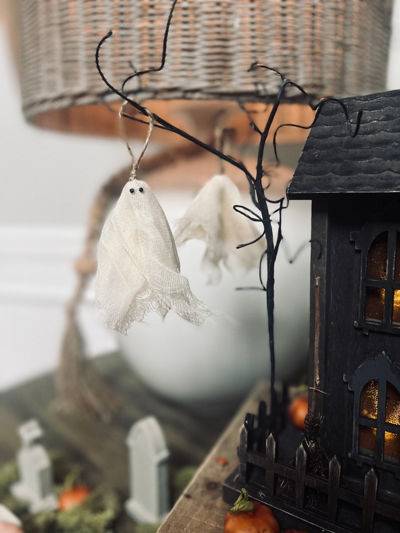 Mini Ghosts Halloween Ornaments Spooky Haunted House - Etsy