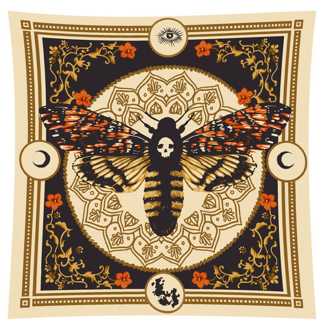 Papillon Organic Cotton Scarf Silk Screen Printed - Etsy