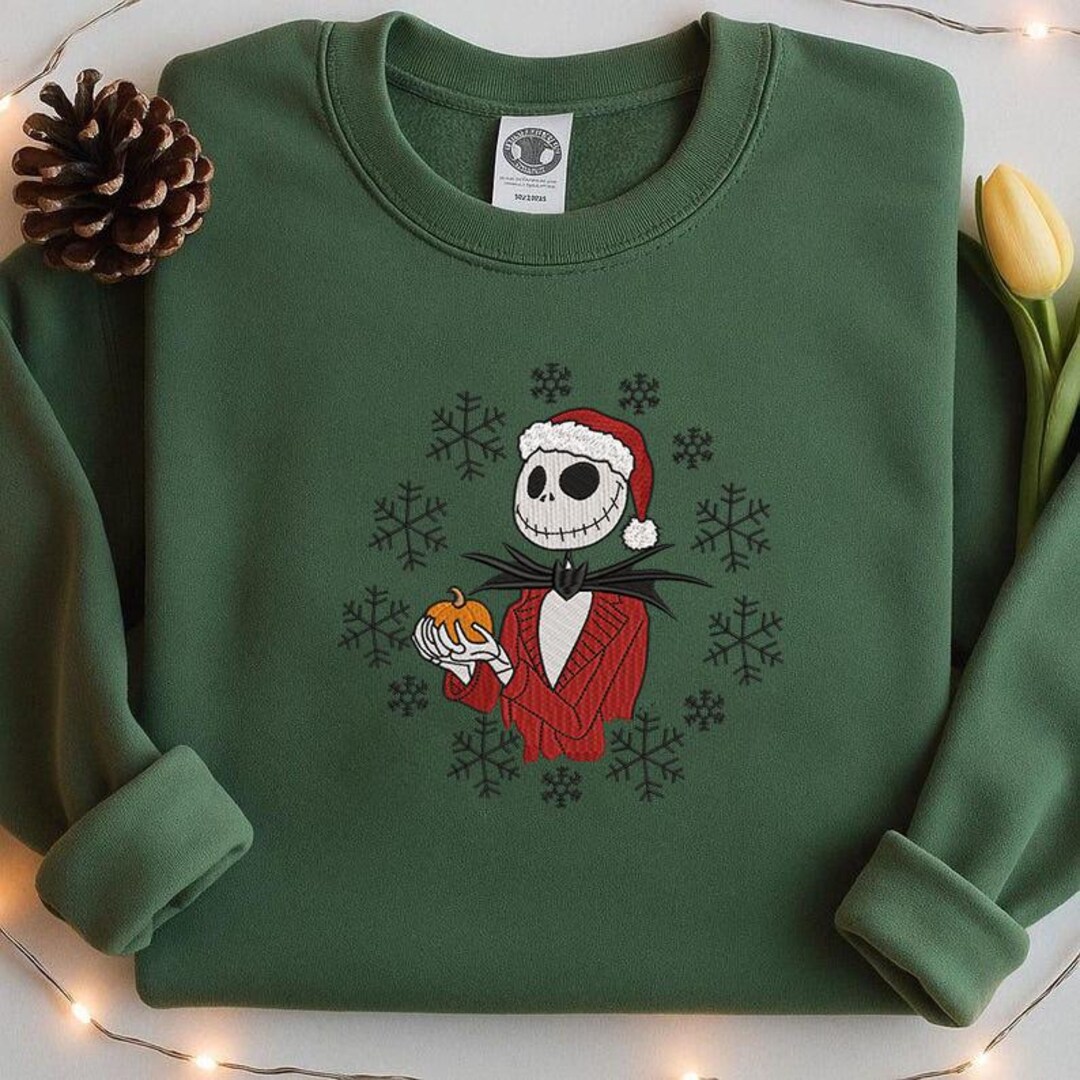 Jack Skeleton Christmas Embroidery Design, Nightmare Pumpkin Embroidery ...