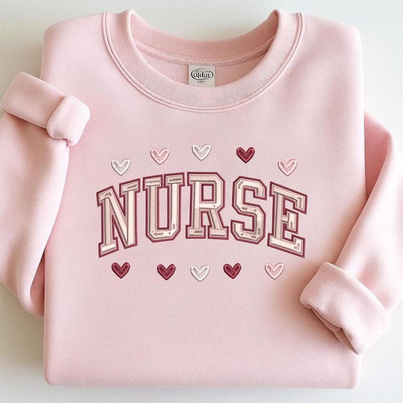Nurse Embroidery File, Nurse Varsity Letter Embroidery, Nurse Heart ...