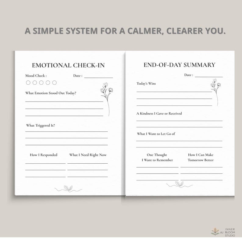Self-care Printable Pack | Minimalist Wellness Worksheets | Daily ...