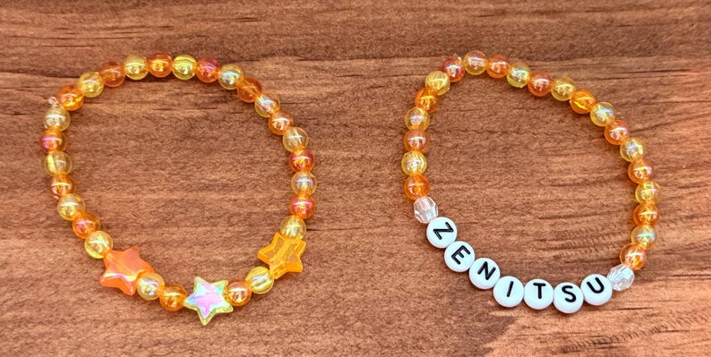 Zenitsu Agatsuma - Demon Slayer - Anime Bracelet Stack - Etsy