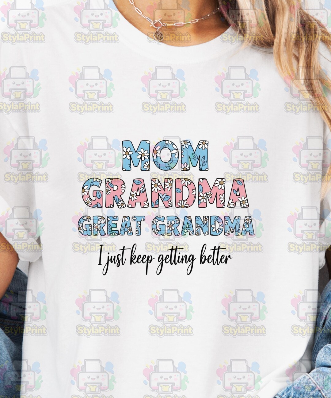 Mom Grandma Great Grandma Floral Family Quote Artwork Png Vintage ...