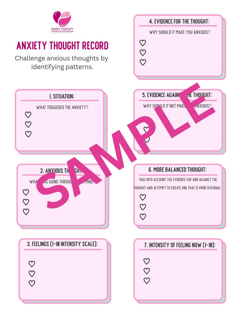 Anxiety Thought Record - Etsy