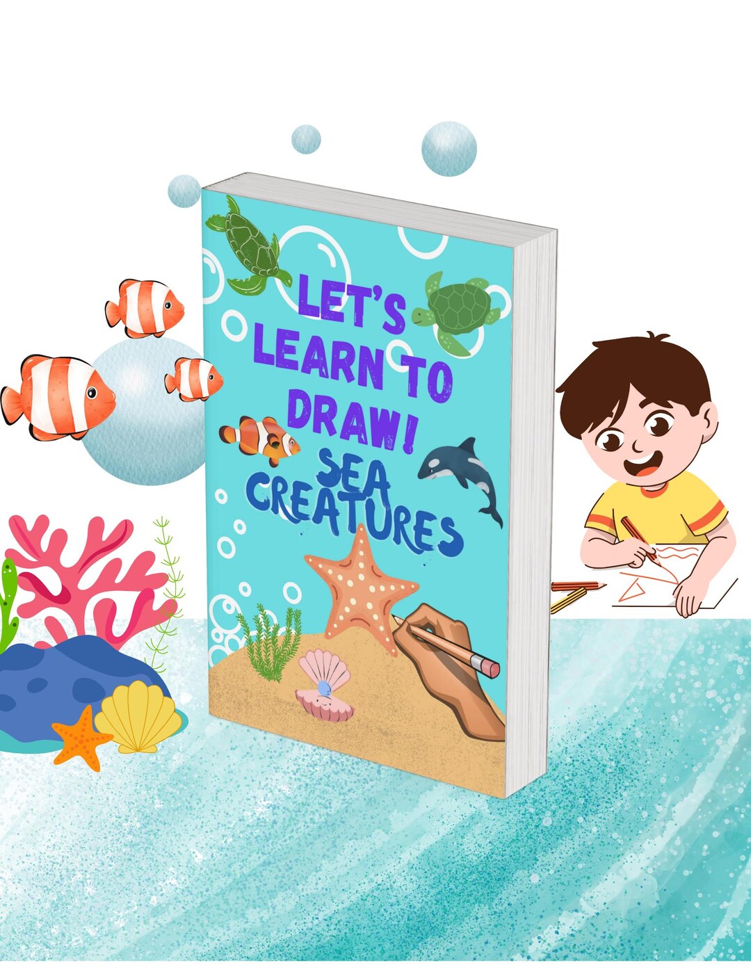 How to Draw Sea Creatures | Ocean Animal Drawing Book for Kids ...