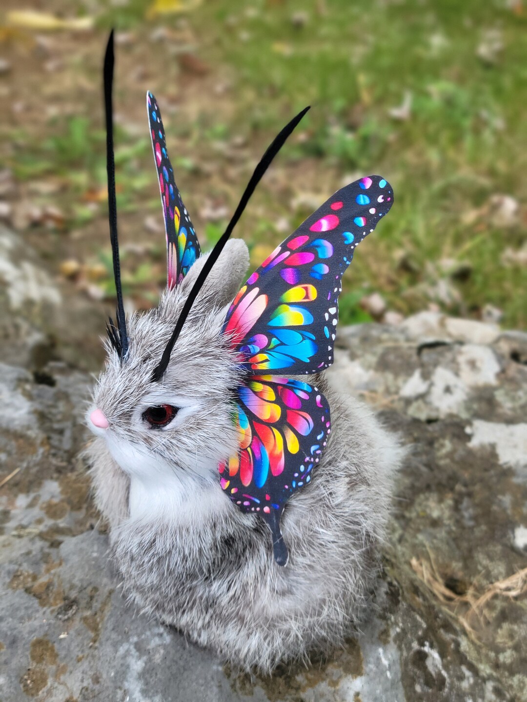 Vibrant Moth Bunny Textile Sculpture, Ooak, Spring Gift - Etsy