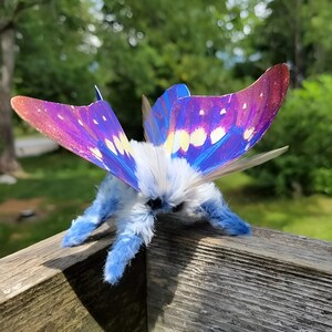 Blue Moth Faux Entomology Sculpture, Plush Figure, Insect Doll, OOAK - Etsy