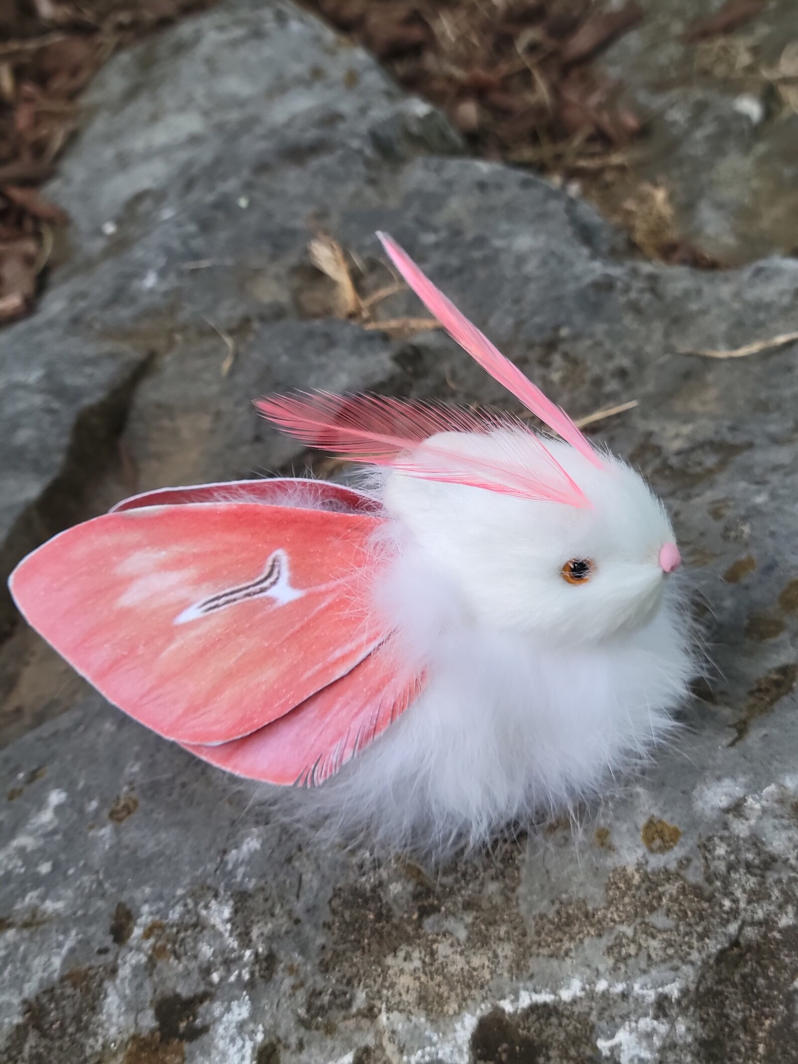 Pink Moth Bunny Soft Sculpture, Teddy, Ooak, Plush - Etsy
