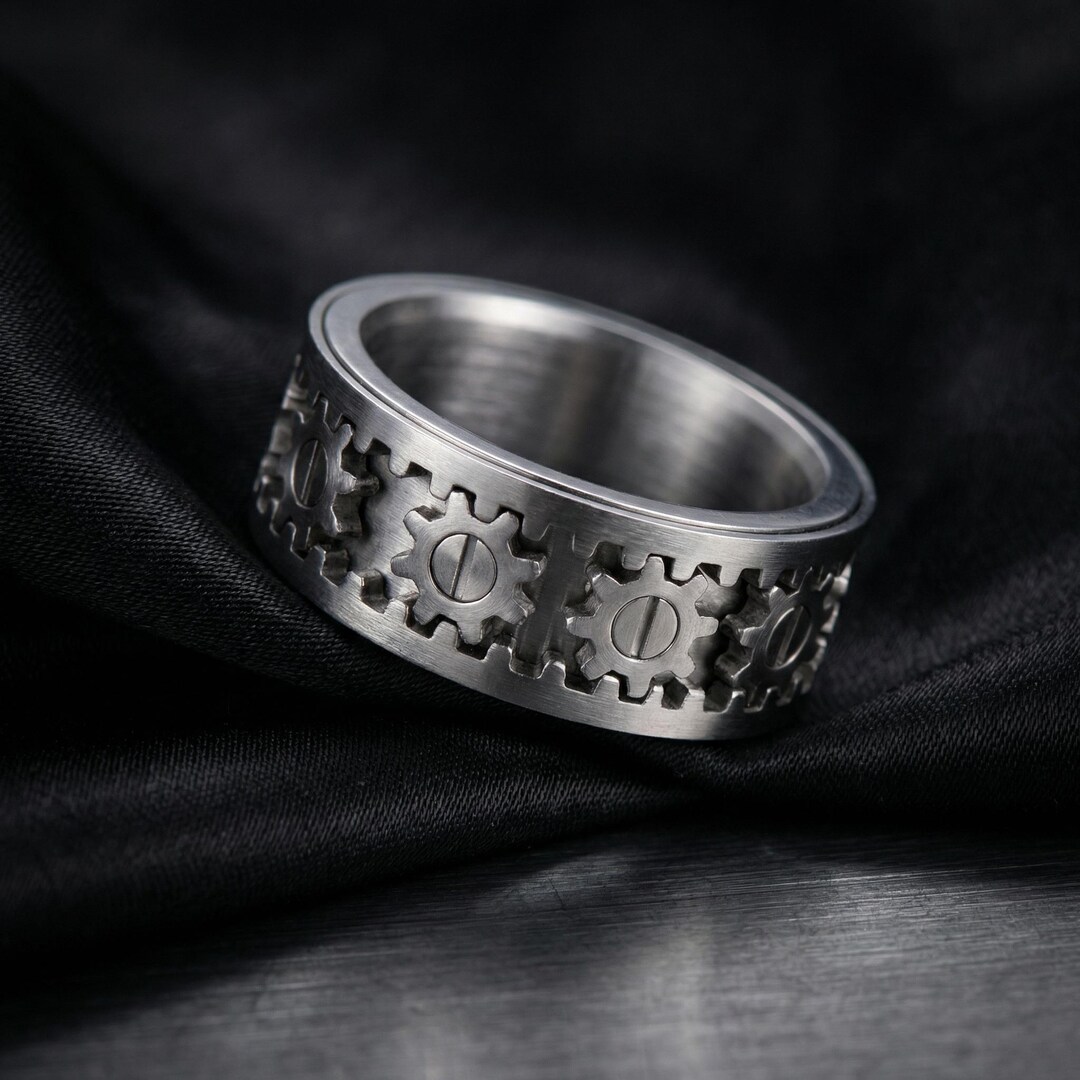 Rotating Gear Ring, Gear Spinner Ring, Gear Fidget Ring, Fidget Band ...