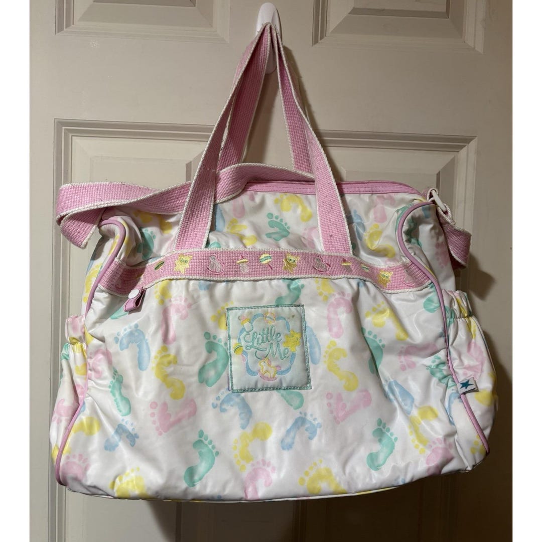 Vintage Diaper Bag Baby Little Me Pastel Girls Pink Large 80s 90s 1990s ...