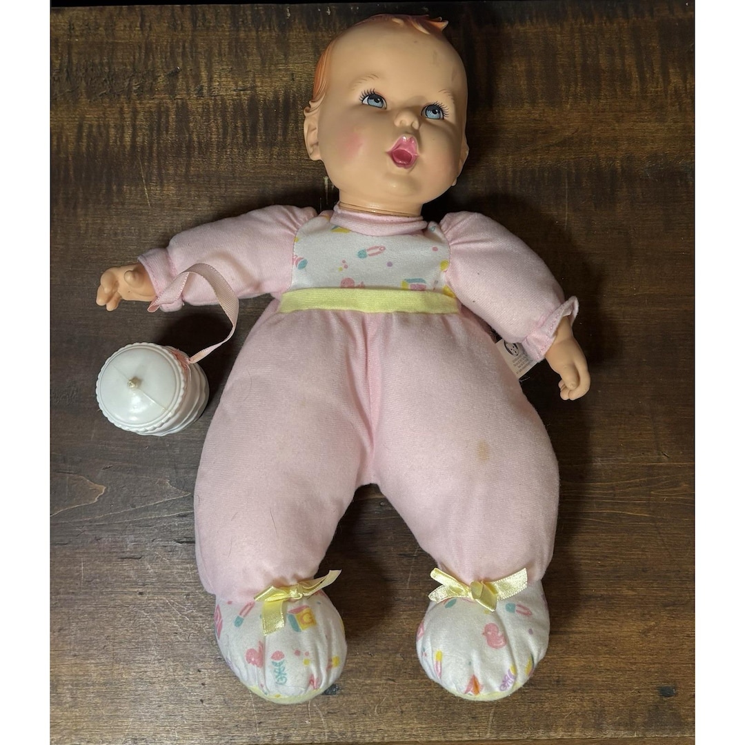 Vintage 1995 Gerber Baby Head Doll Plush 13" Vinyl Head and Hands ...