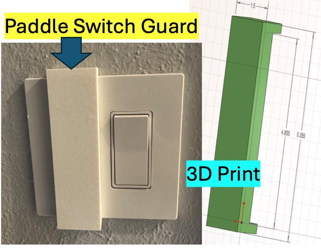 Paddle Switch Guard | **DIGITAL FILE for 3D Printing** | Keep Switch On ...