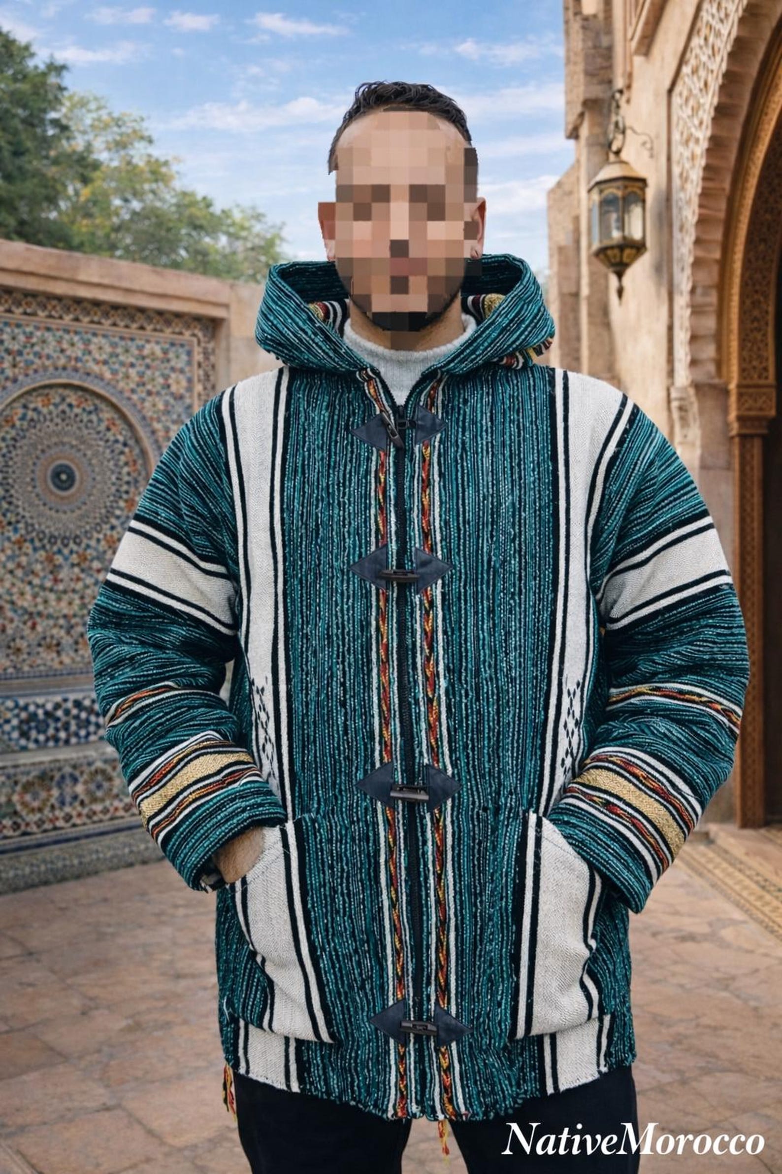 Authentic Moroccan Hooded Jacket – Unisex Handmade Winter Qachaba ...