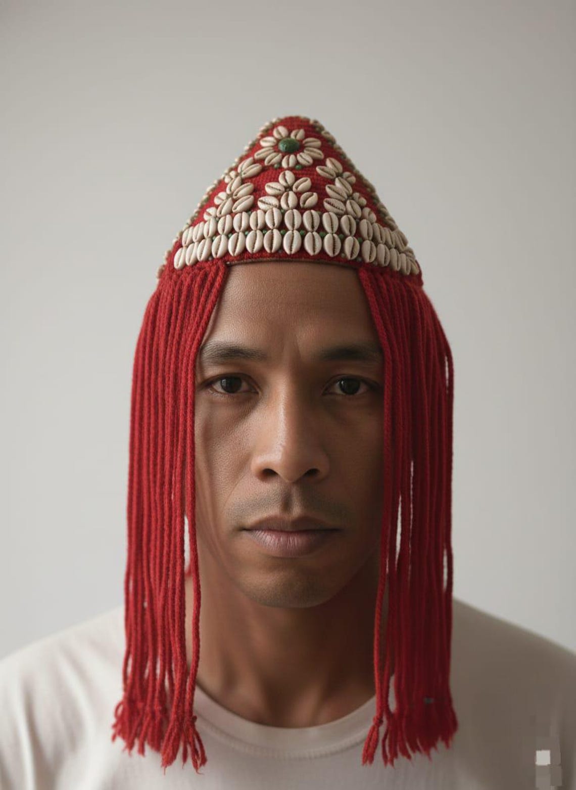 Handmade Gnawa Hat With Red Tassels | Traditional Moroccan Headdress ...