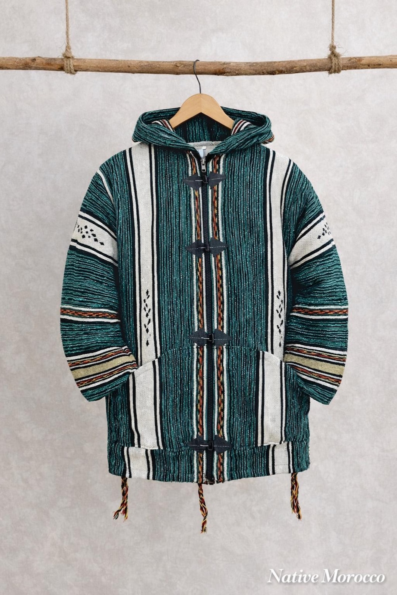 Authentic Moroccan Hooded Jacket – Unisex Handmade Winter Qachaba ...