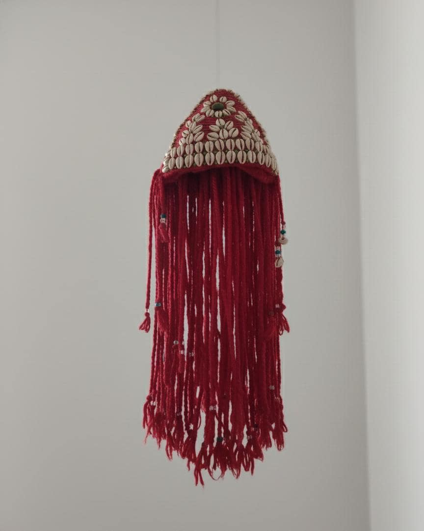 Handmade Gnawa Hat With Red Tassels | Traditional Moroccan Headdress ...