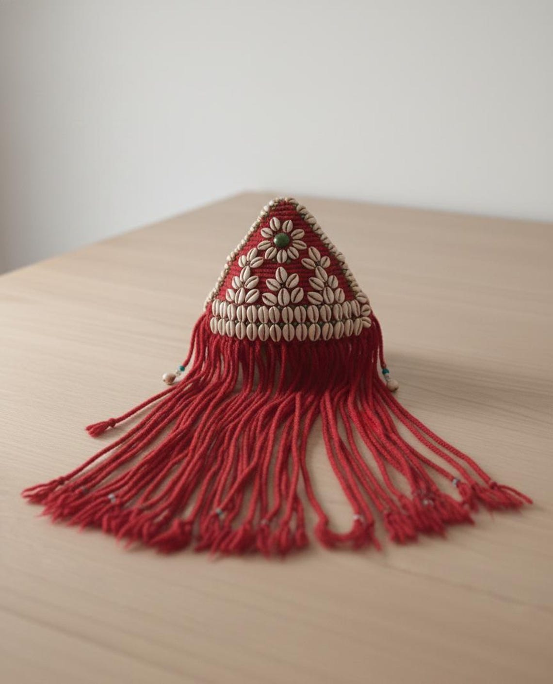 Handmade Gnawa Hat With Red Tassels | Traditional Moroccan Headdress ...