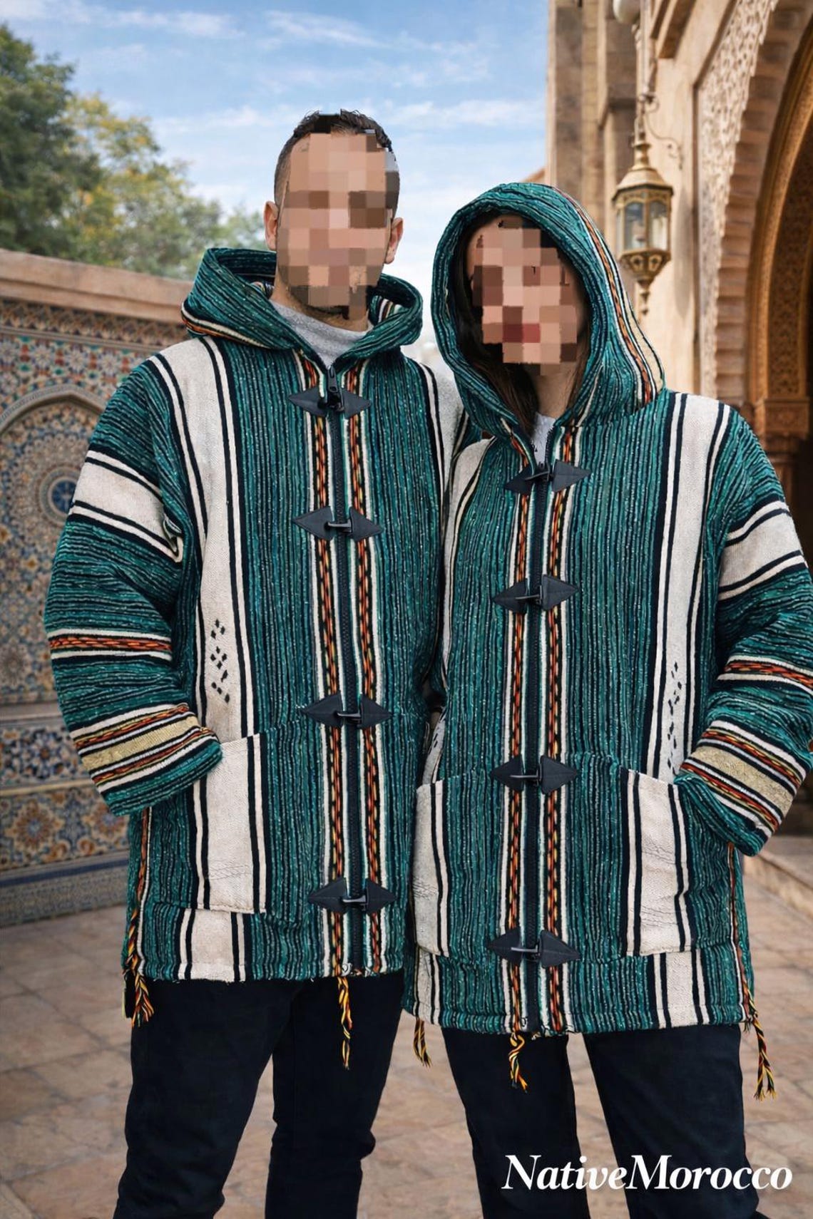 Authentic Moroccan Hooded Jacket – Unisex Handmade Winter Qachaba ...