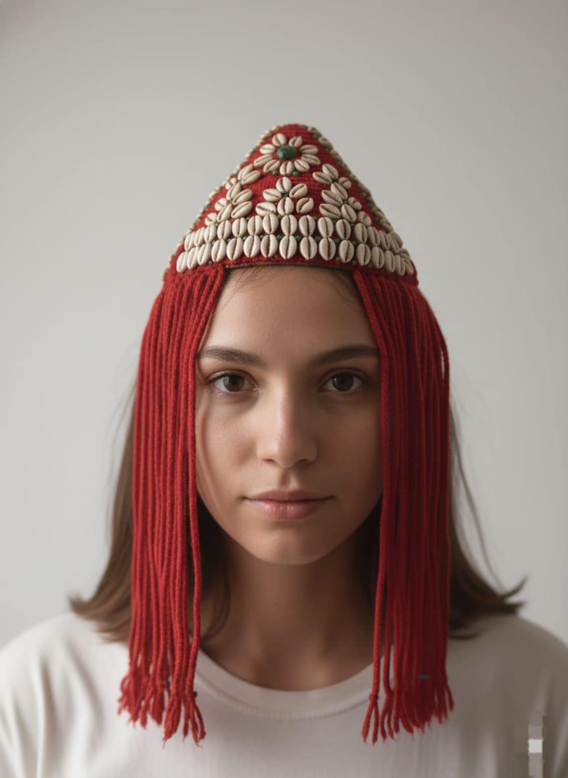Handmade Gnawa Hat With Red Tassels | Traditional Moroccan Headdress ...
