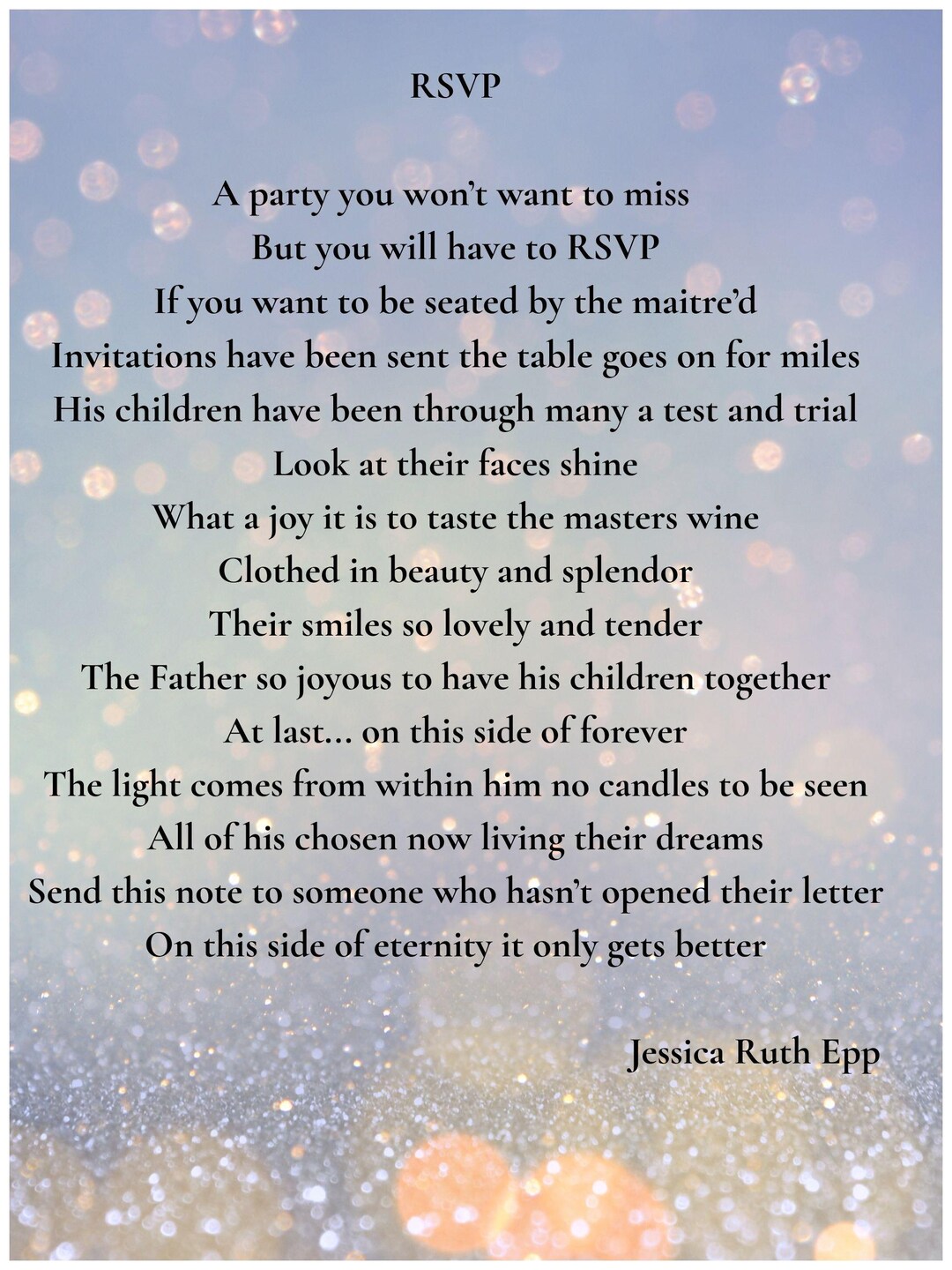 Invitation to Heaven Poem Calming Happy - Etsy