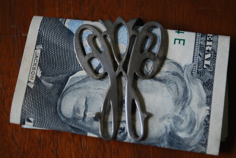 Vintage Money Clip Bill Holder Scroll Work Silverplated | Etsy