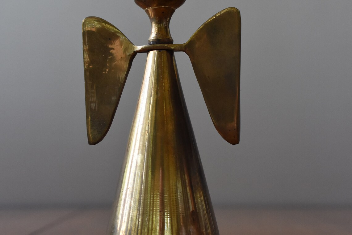 Vintage Solid Brass Angel Candleholder Minimalist Handmade - Etsy