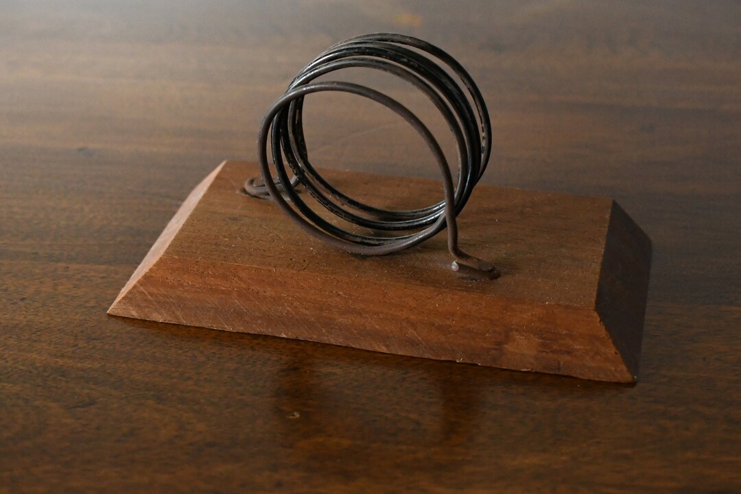 Vintage Wire Letter Holder on Teak Base Desktop Office Organization - Etsy