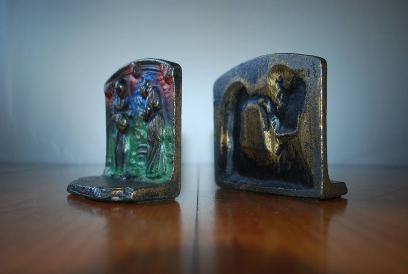 Pair of Cast Iron Bookends farmers Prayer the - Etsy