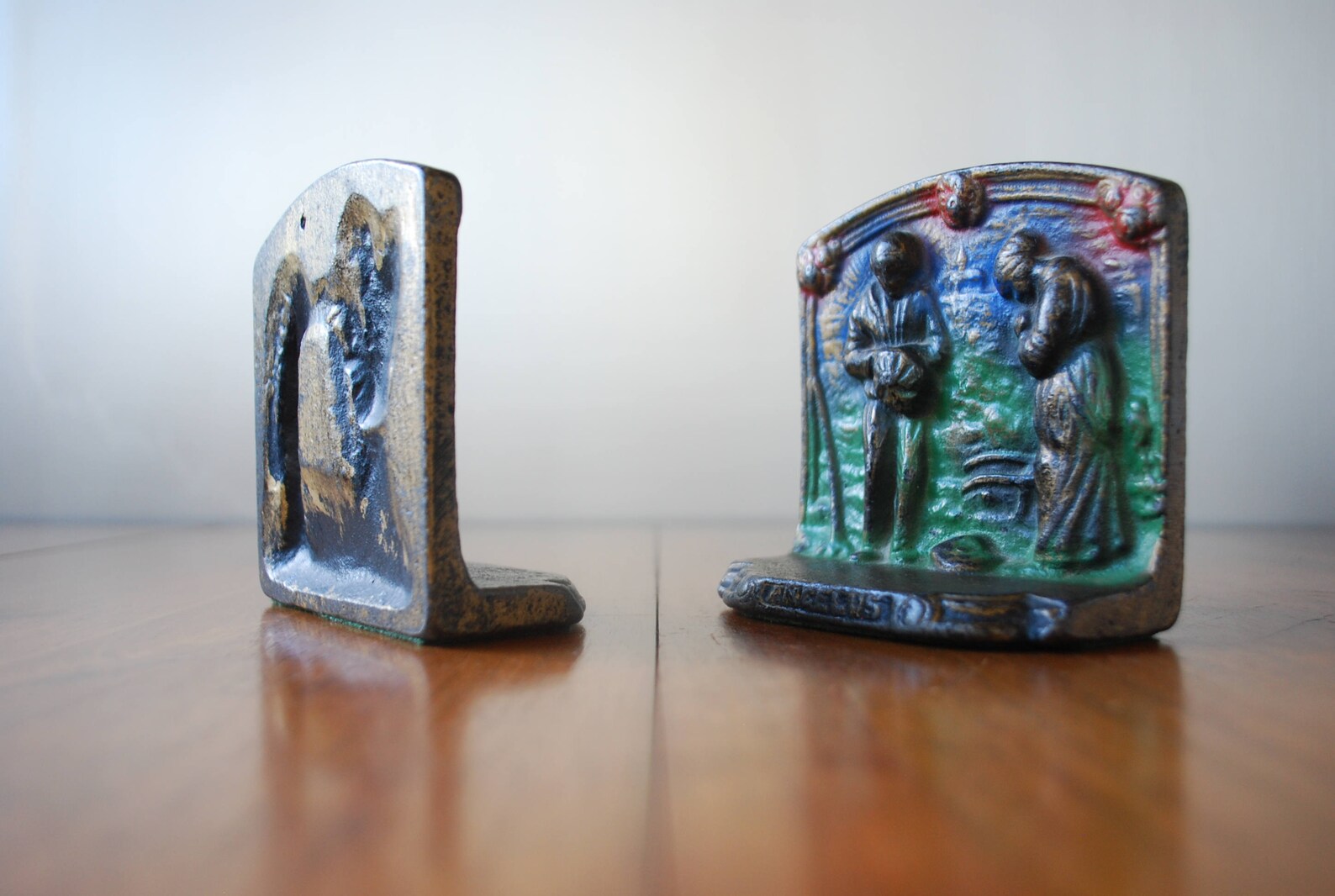 Pair of Cast Iron Bookends farmers Prayer the - Etsy