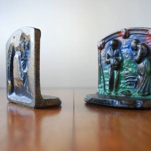 Pair of Cast Iron Bookends farmers Prayer the Angelus by Jean Frances ...