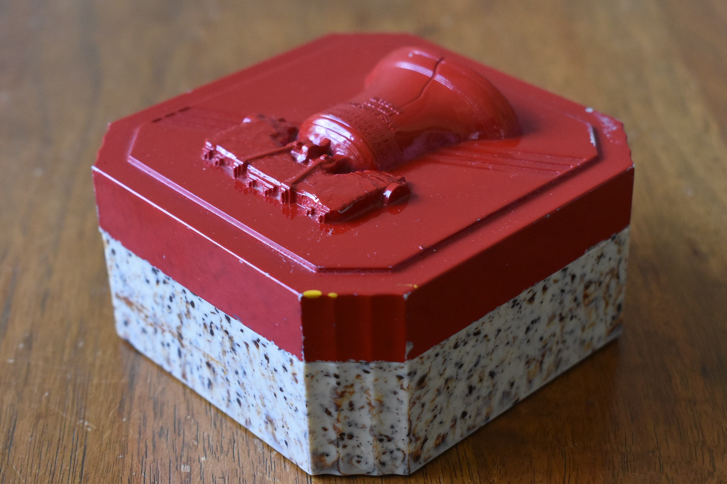 Vintage Hickok Liberty Bell Trinket Box speckled lucite | Etsy