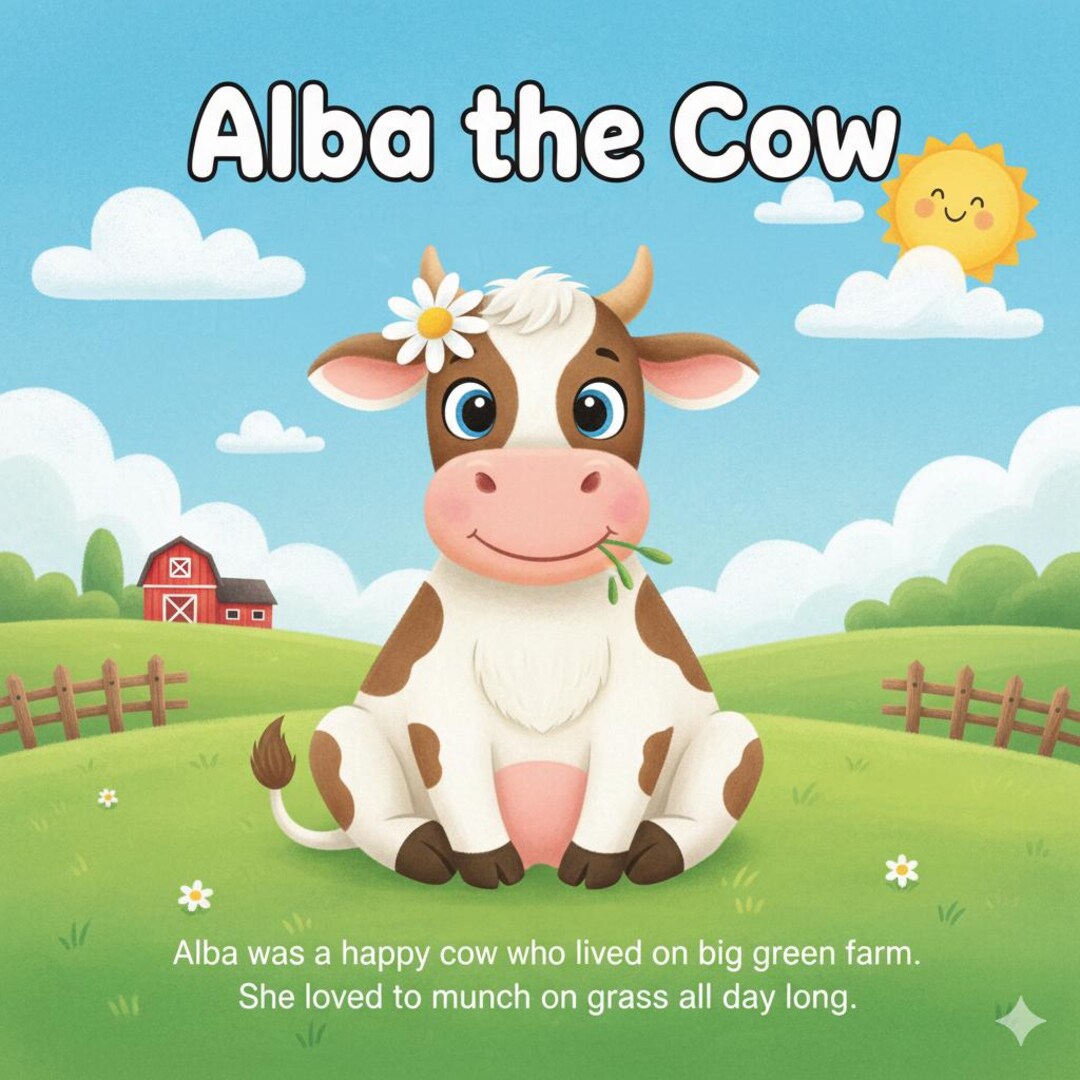 Goodnight, Alba the Happy Cow – A 10-page Digital Children’s Storybook ...