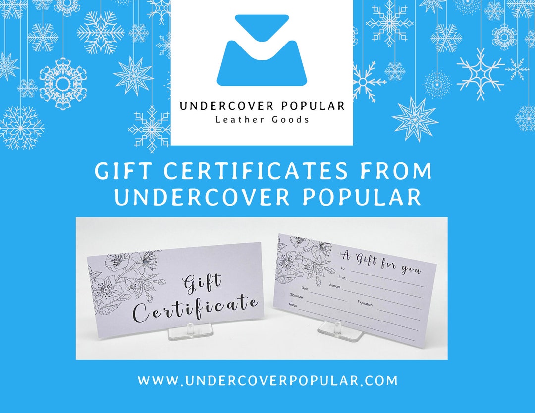 25 Dollar Gift Card Certificate for Undercover Popular - Etsy