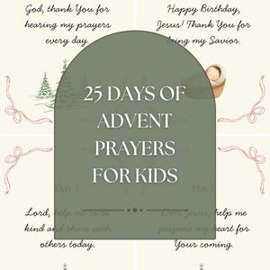 Kids Advent Prayer Cards 25 Days Printable Christian Christmas Activity ...