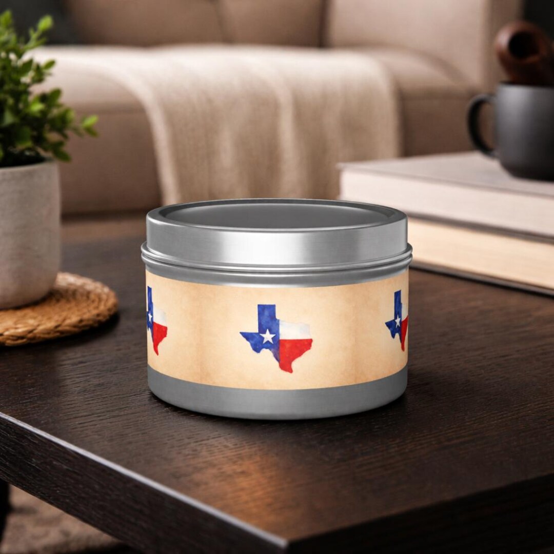 Carte drapeau du Texas Bougie en étain | Silhouette de l'état du Texas ...