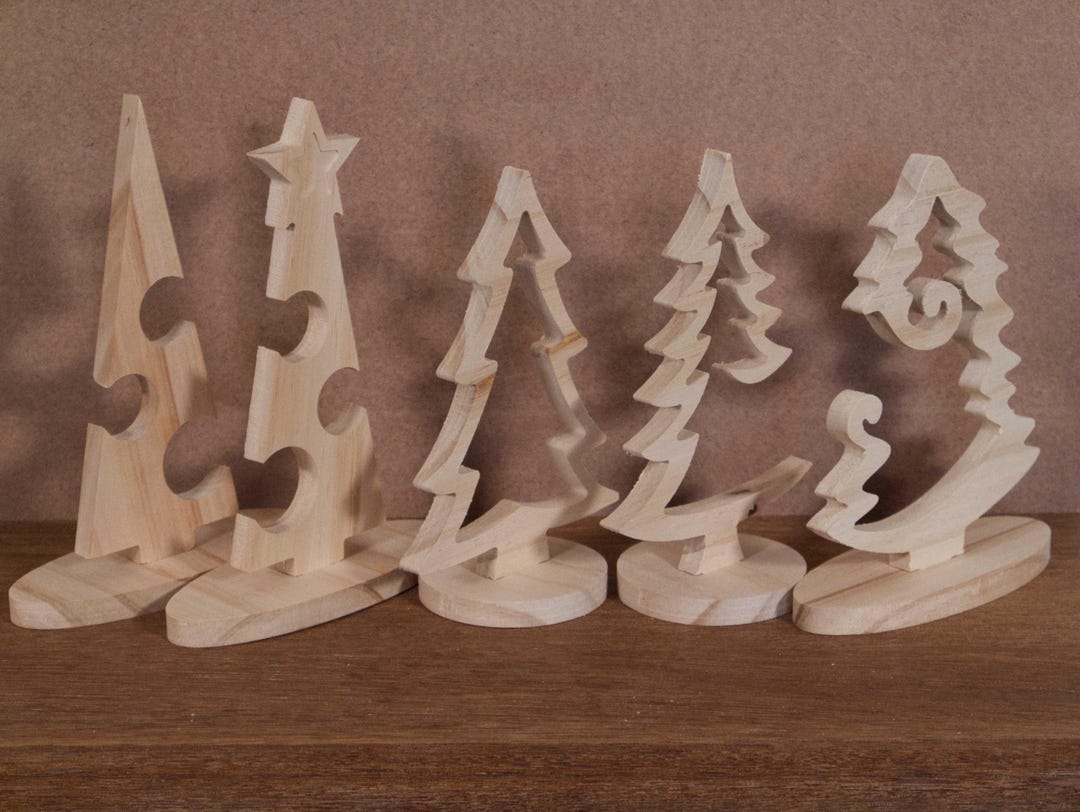 Wooden Christmas Trees Templates for CNC 4 Designs Svg Eps Ai Pdf ...