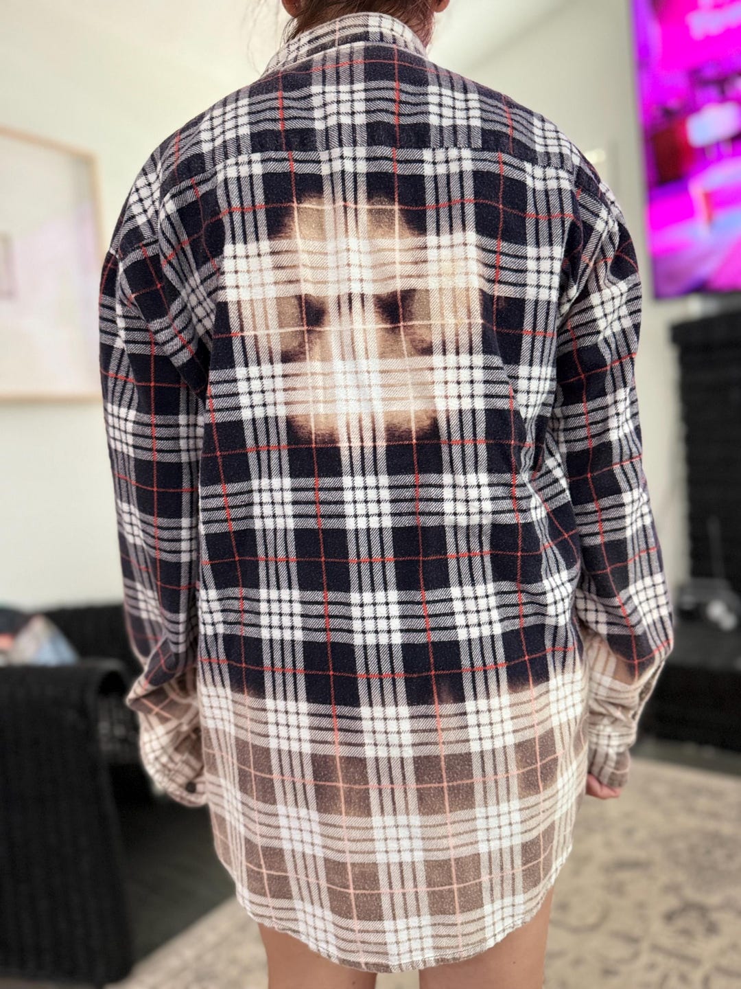 Hand Bleached Flannel Without Writing. - Etsy