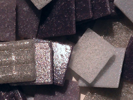 Mosaic Tiles 100 Eggplant Shades Brio Glass Collection Grab - Etsy
