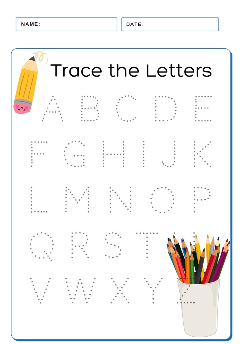 Alphabet Tracing Worksheet | A-Z Writing Practice |A4 Printable - Etsy