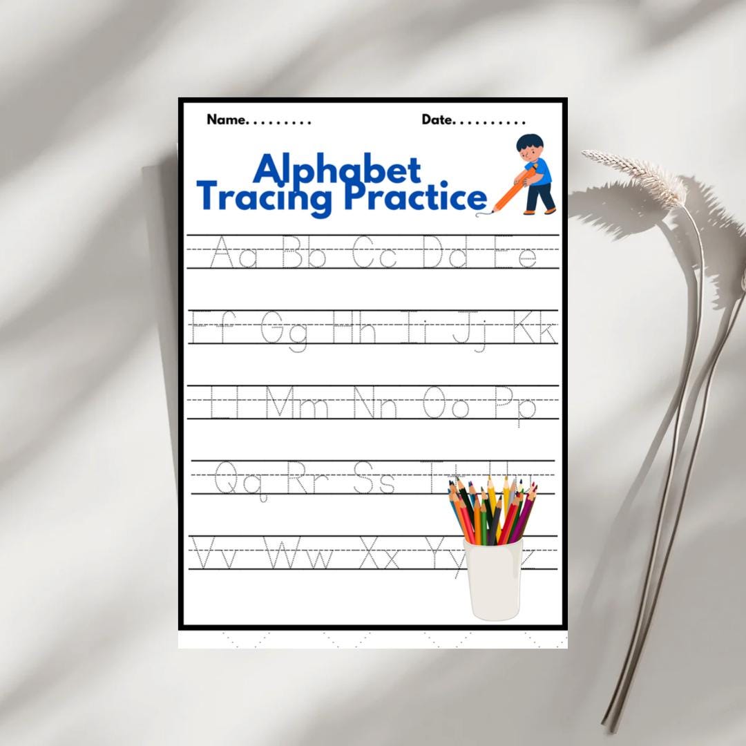 Alphabet Tracing Worksheet | Handwriting Practice PDF - Etsy