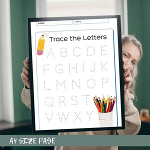 Alphabet Tracing Worksheet | A-Z Writing Practice |A4 Printable - Etsy ...