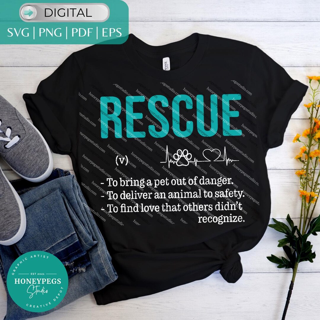 Rescue Pet Saying SVG - Etsy