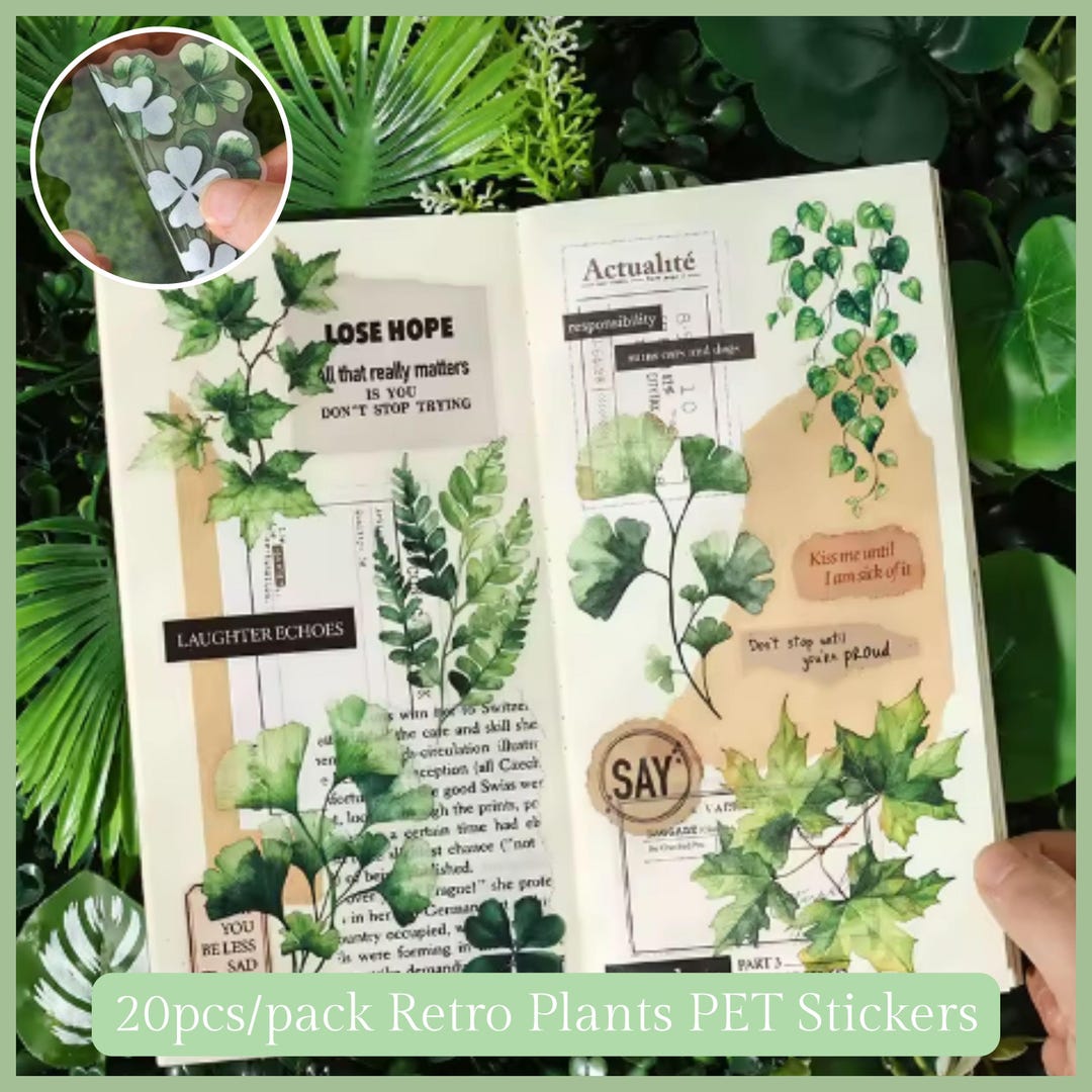 Botanical Leaf Sticker Set | Greenery Scrapbook Decorations | for ...