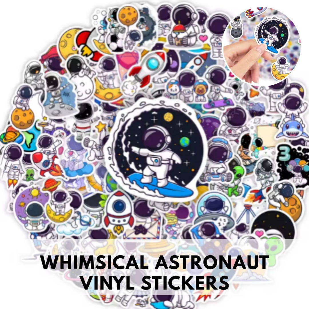 Whimsical Astronaut Vinyl Sticker Pack | Space Lover Gift for Cosmic ...