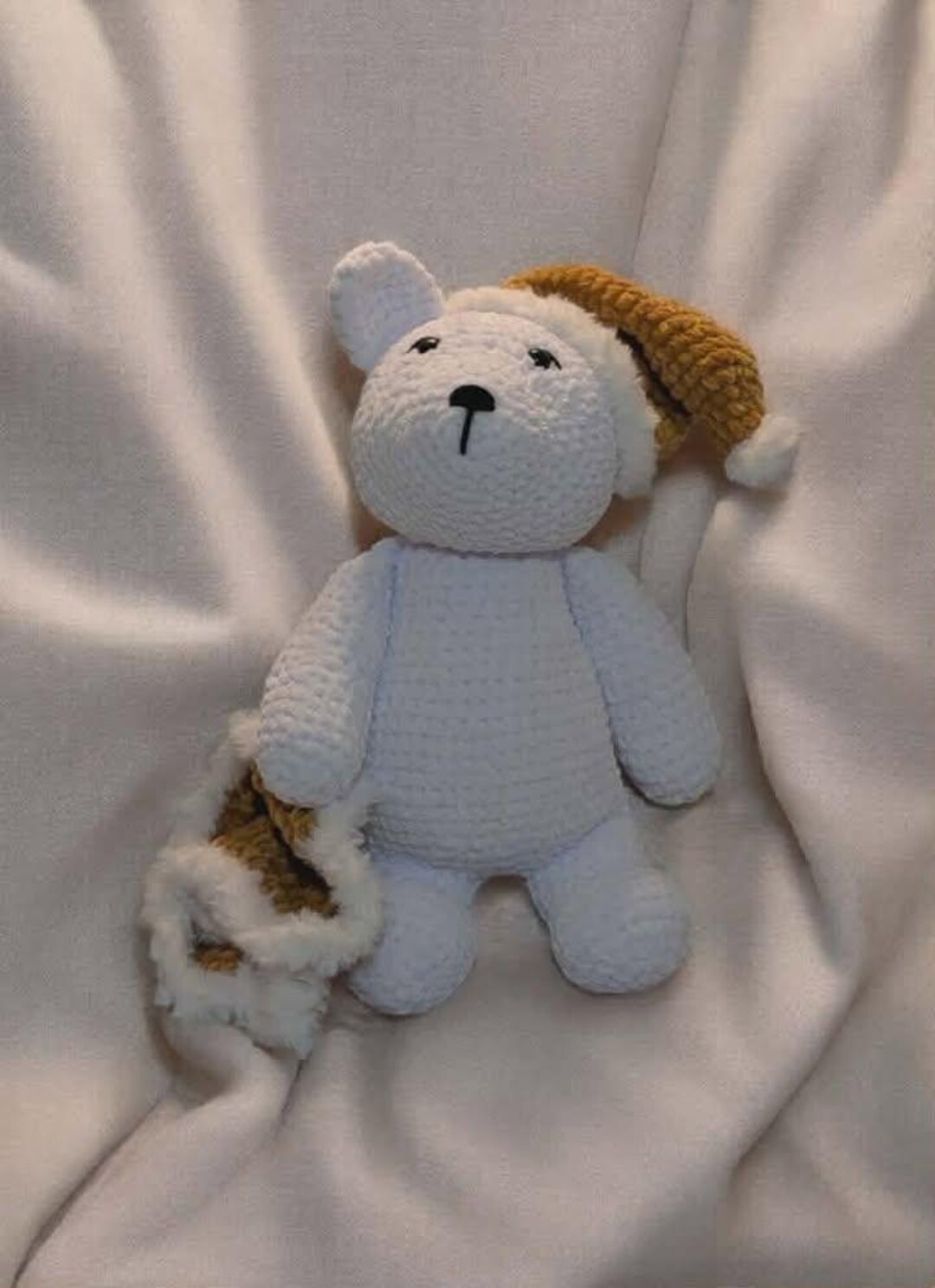 Crocheted Teddy Bear "night Cap" - Etsy