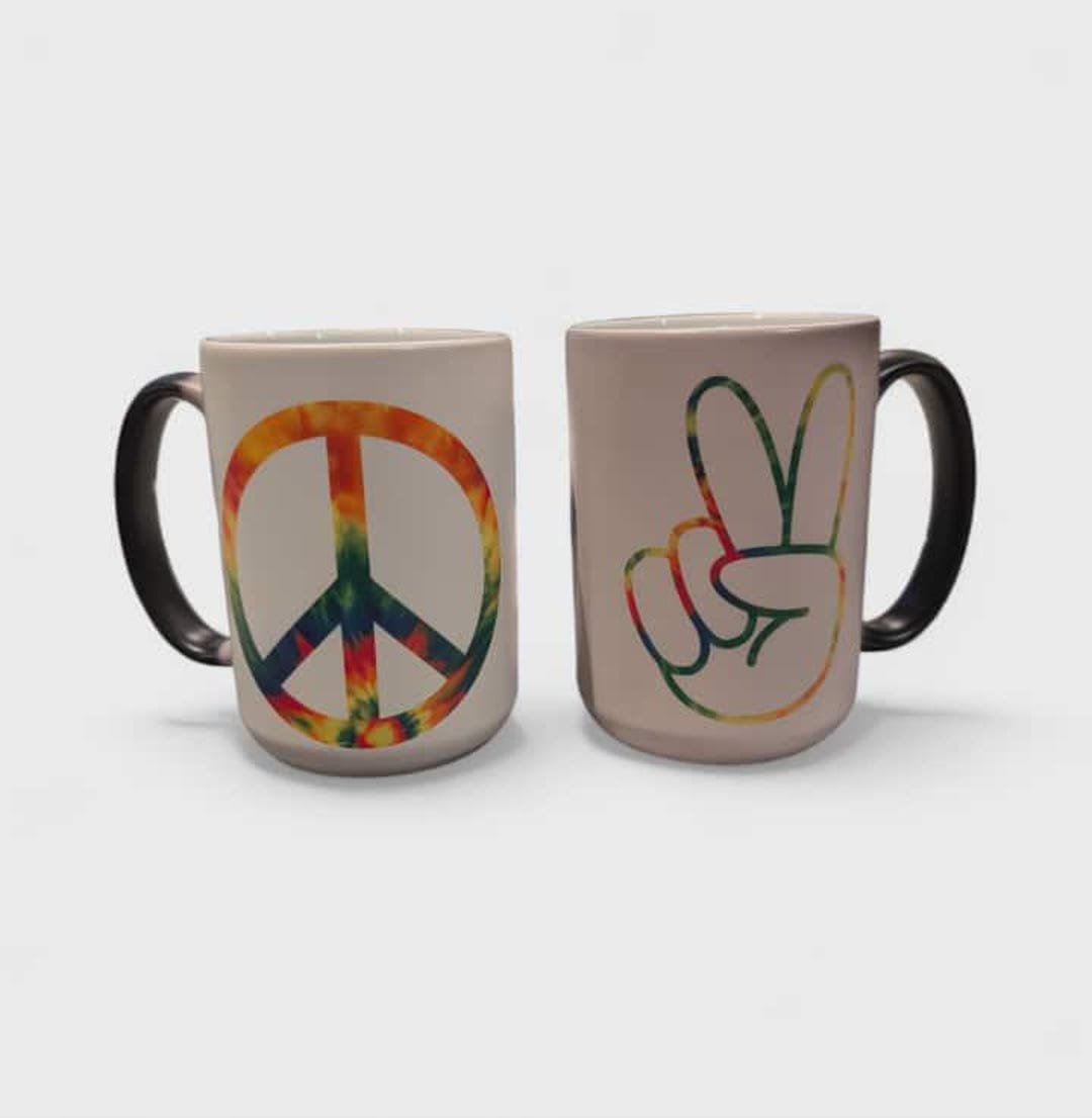 15 Oz Color Changing "peace" Mug - Etsy