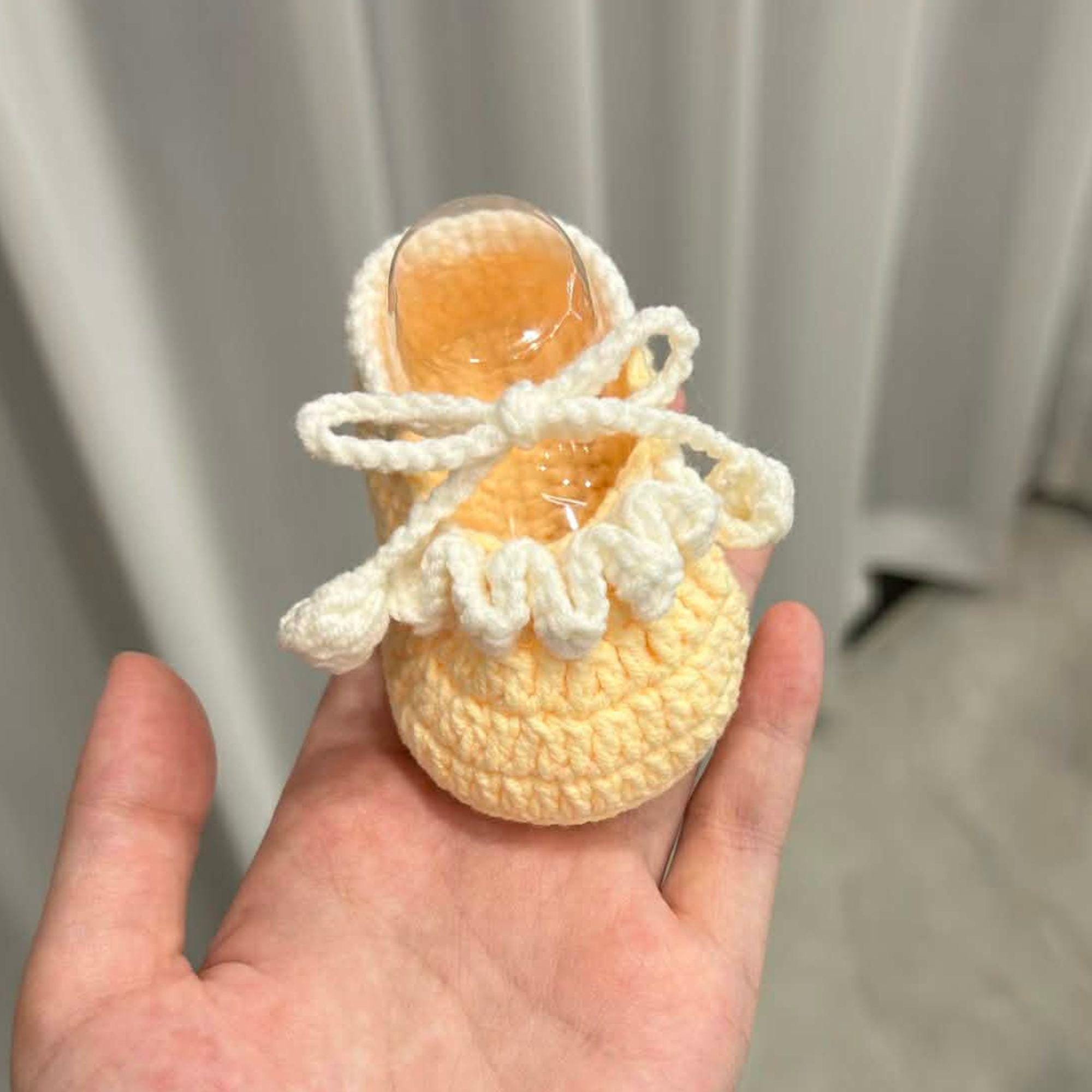 Yellow Crochet Baby Booties With Ruffle Tie Soft, Breathable Summer ...