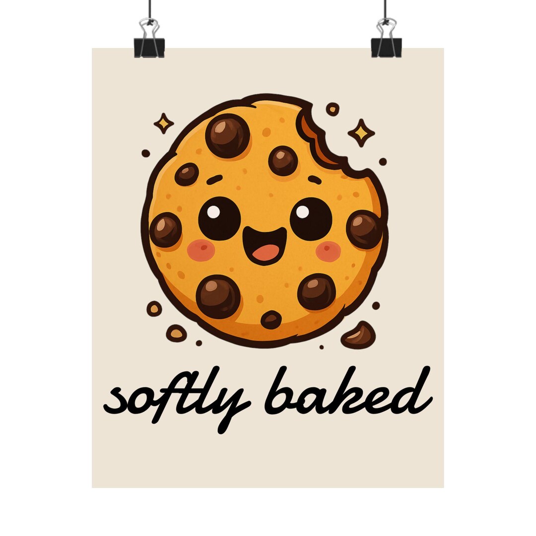 Cartoon Cookie Print: "softly Baked" Matte Vertical Poster - Etsy