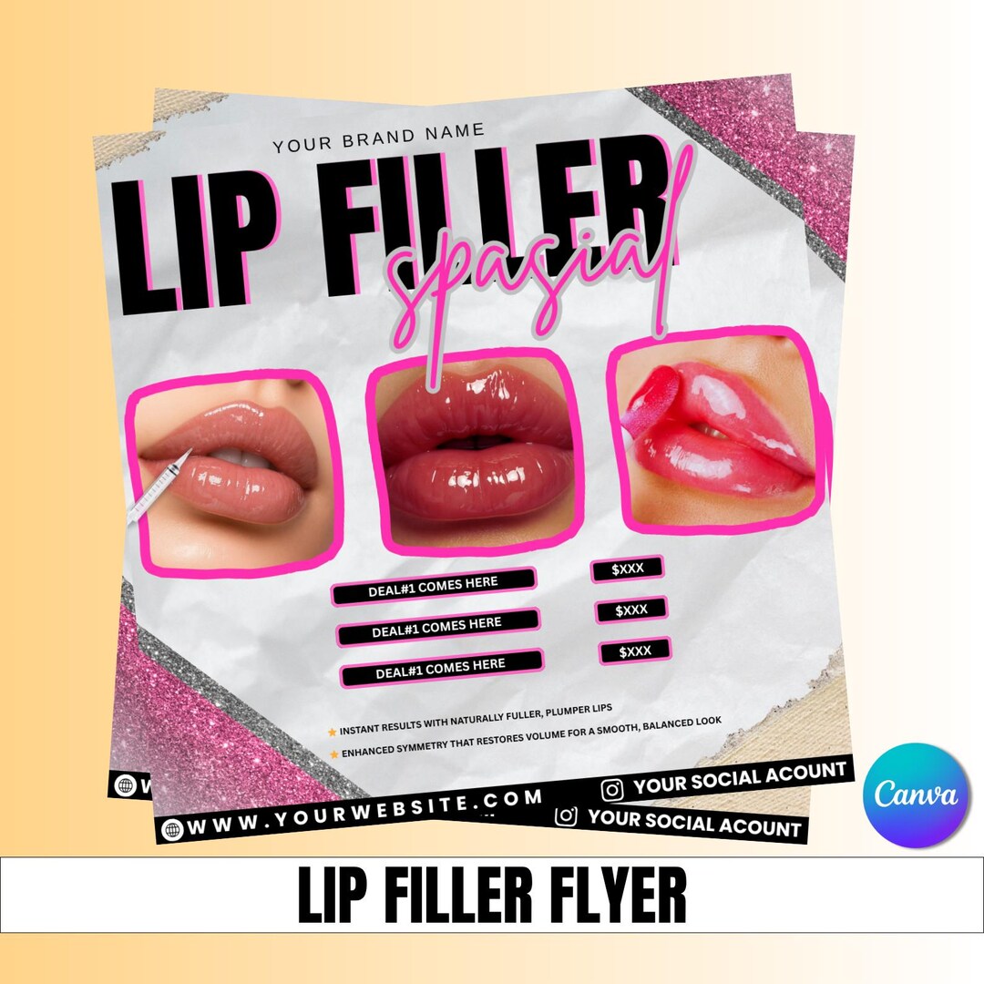 Lip Fillers Flyer, Botox Fillers, Lip Filler Specials Template, Lip ...