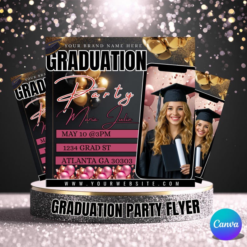 Editable Graduation Party Flyer , Grad Night Club Flyer, Event Flyer ...